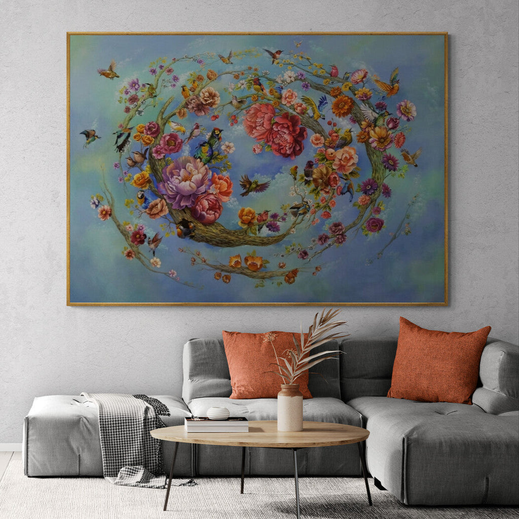 Flying Habitat Painting by Samir Mohanty | Nature Art – Artazzle