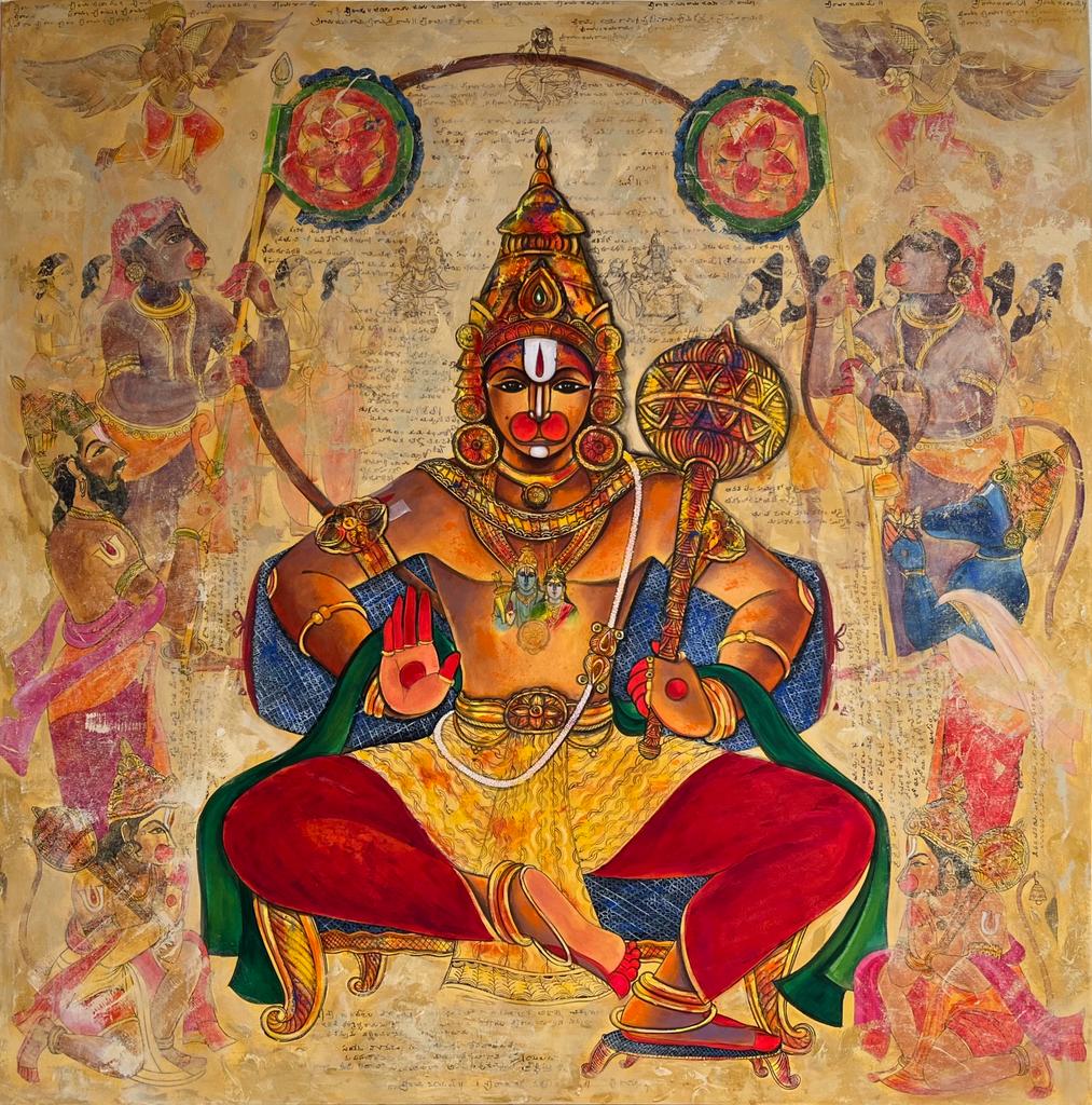 Sri Rama Dootha : Shop Lord Hanuman Painting. Traditional Indian Art ...