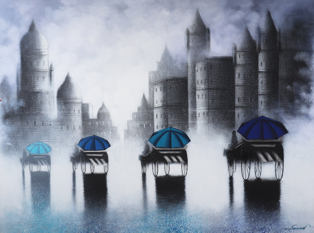 Rythmic Monsoon Ride 1 : Painting by Somnath Bothe – Artazzle