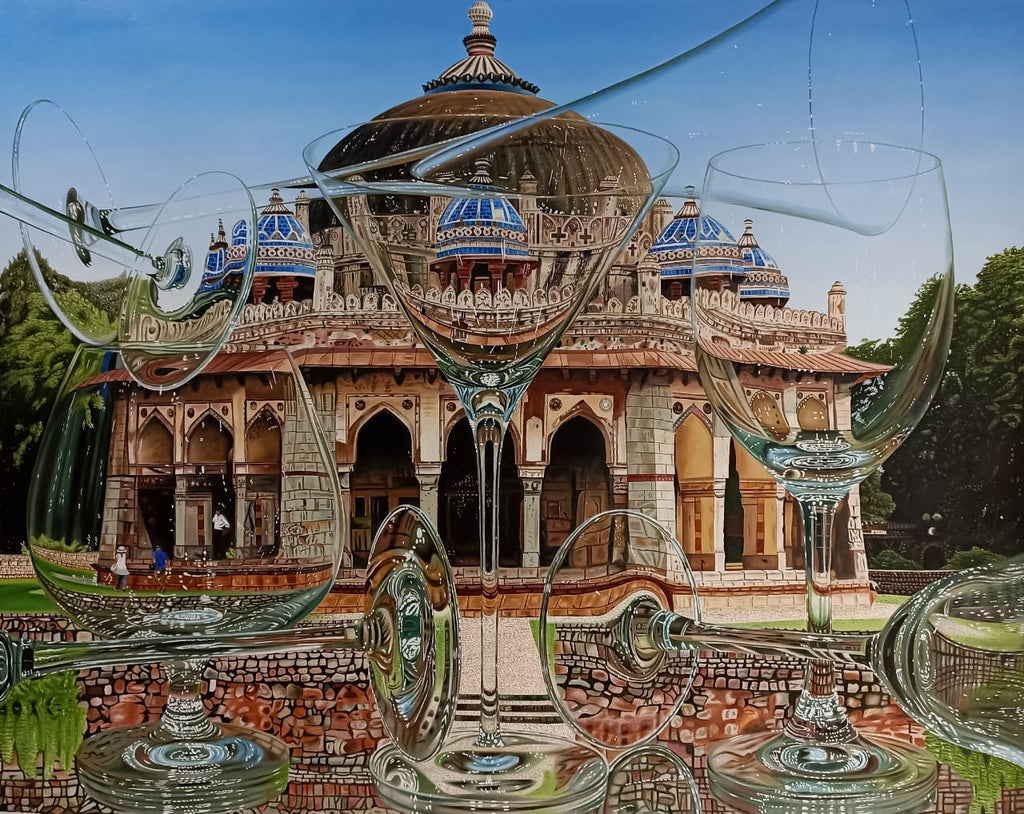 City Palace : View Oil Painting by Tauseef Khan – Artazzle